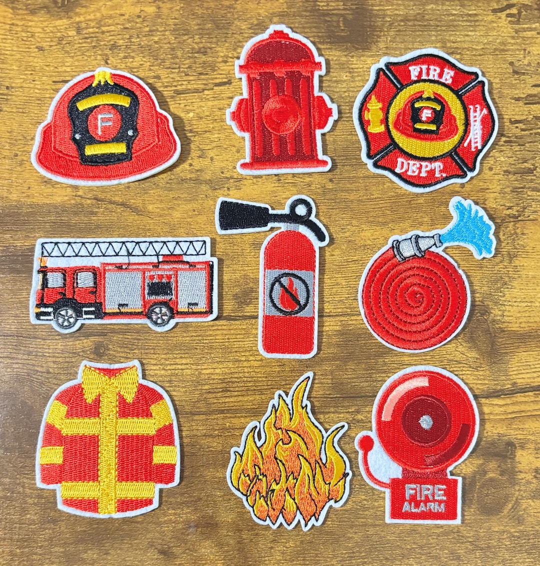 Firefighter Iron-on Embroidery Patch: DIY Craft Applique - Etsy