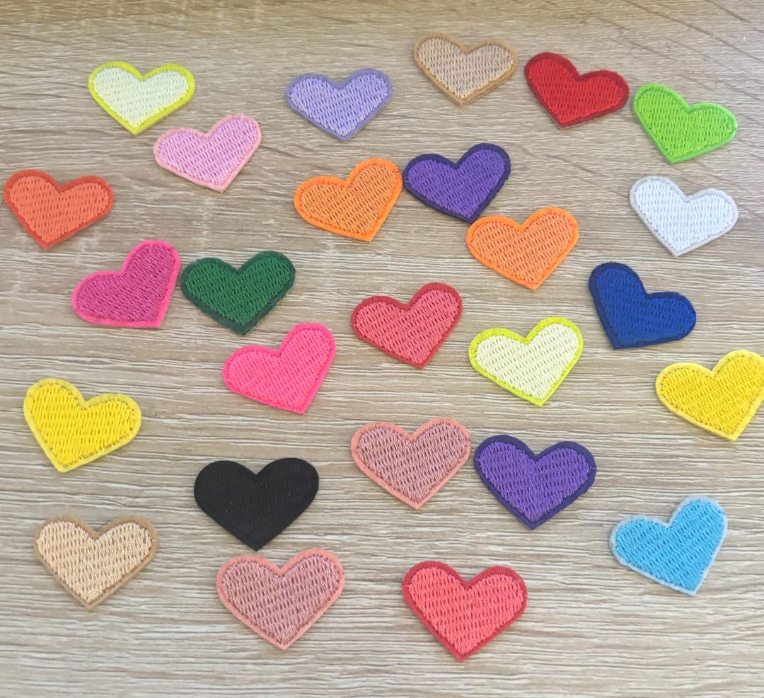 Small Heart Patch, Iron On, DIY Patch, Craft Applique Clothing, Jacket ...