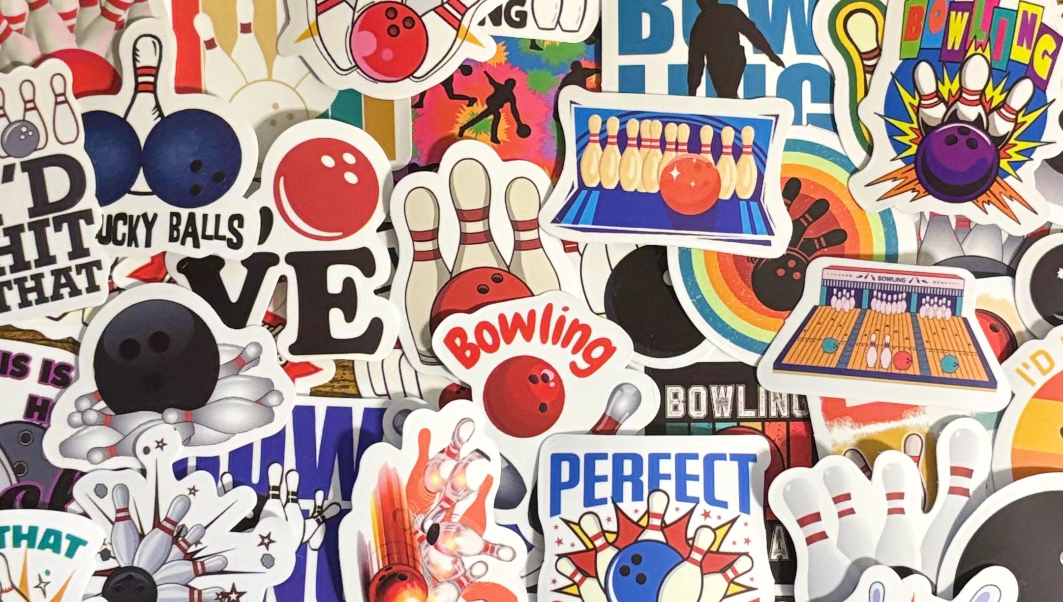 50 Pack of Bowling Themed Stickers - Etsy