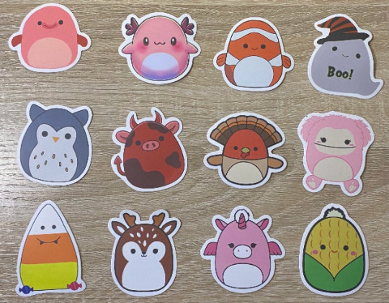 50 Pack of Plushie Stickers - Etsy