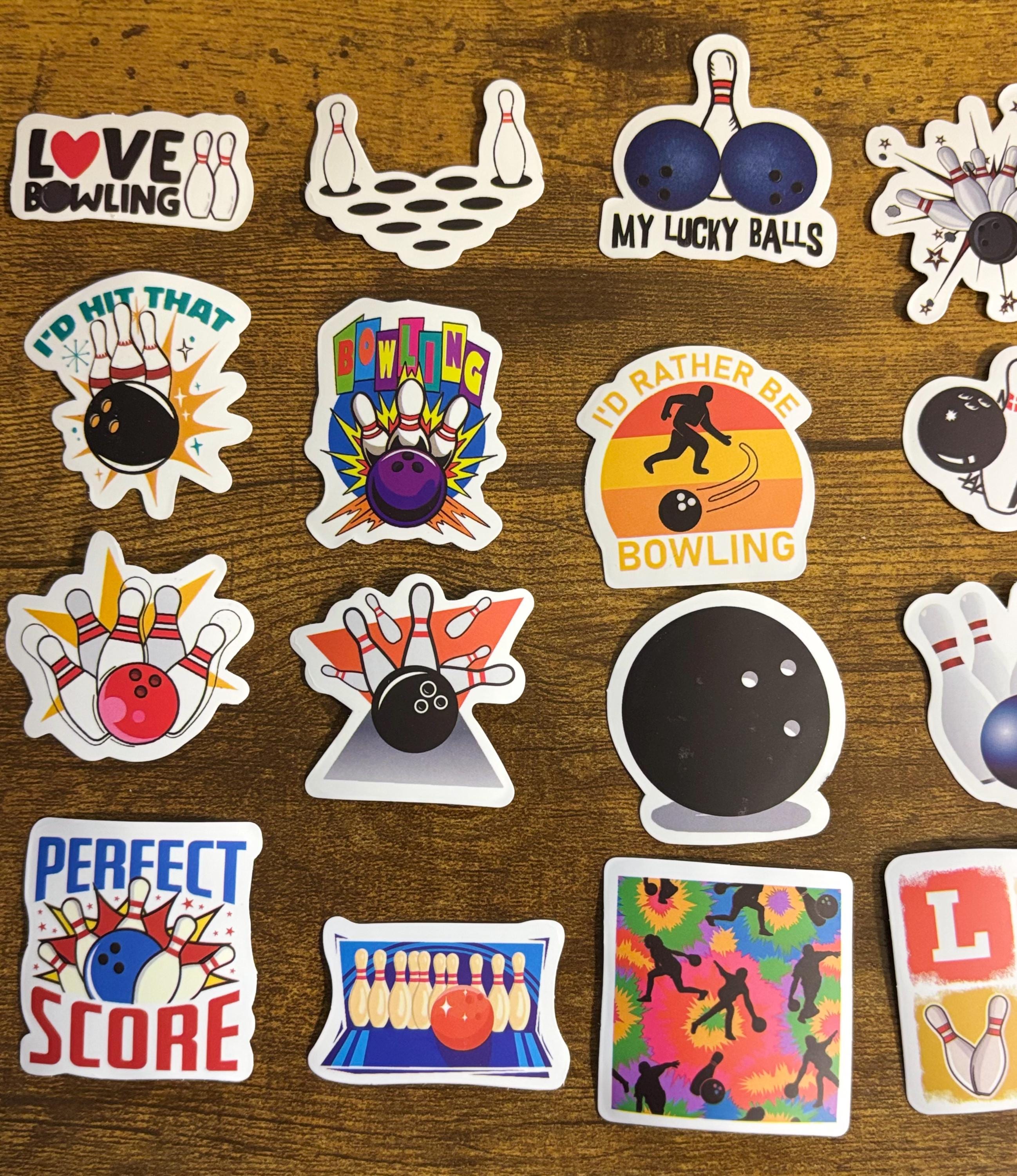 50 Pack of Bowling Themed Stickers - Etsy