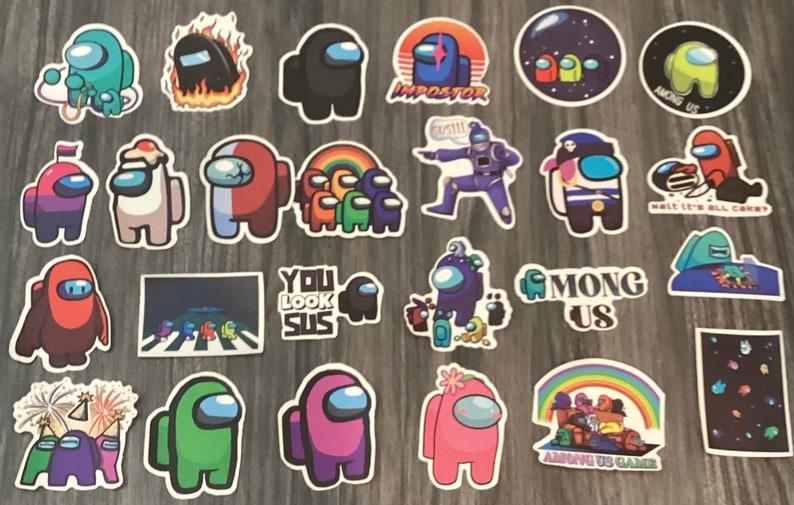 50 Pack of Among Us Themed Stickers - Etsy