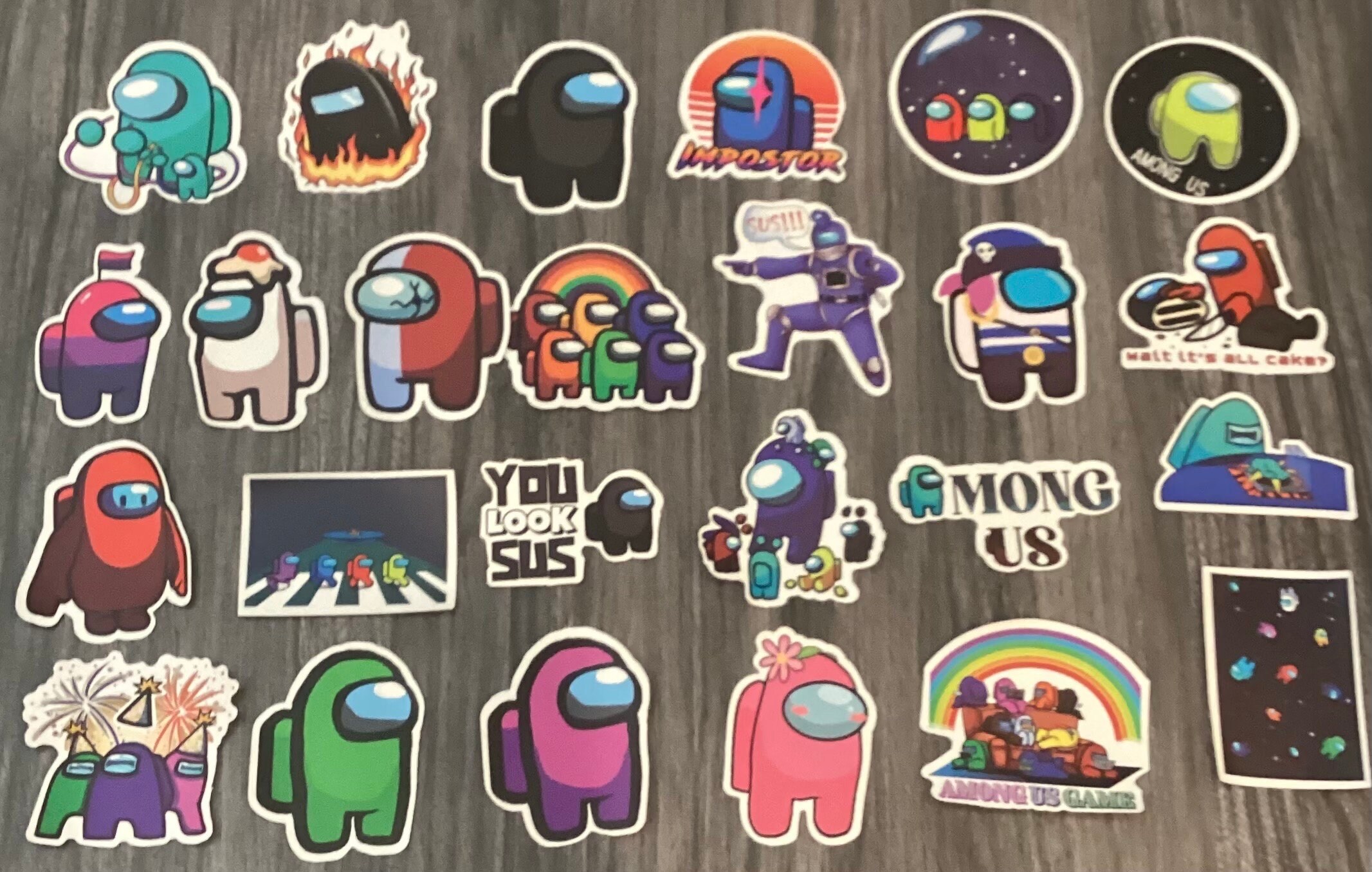 50 Pack of Among Us Themed Stickers - Etsy