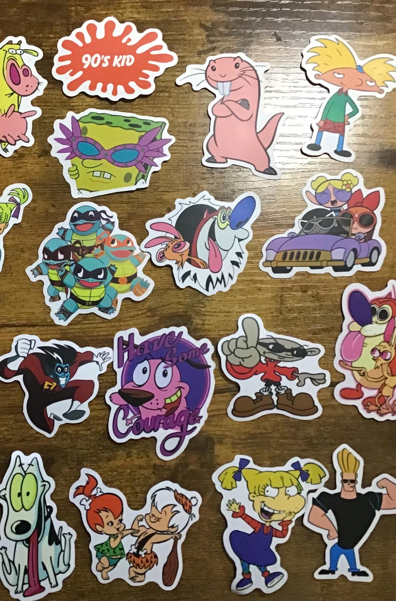50 Pack of 80s and 90s Cartoon Stickers - Etsy