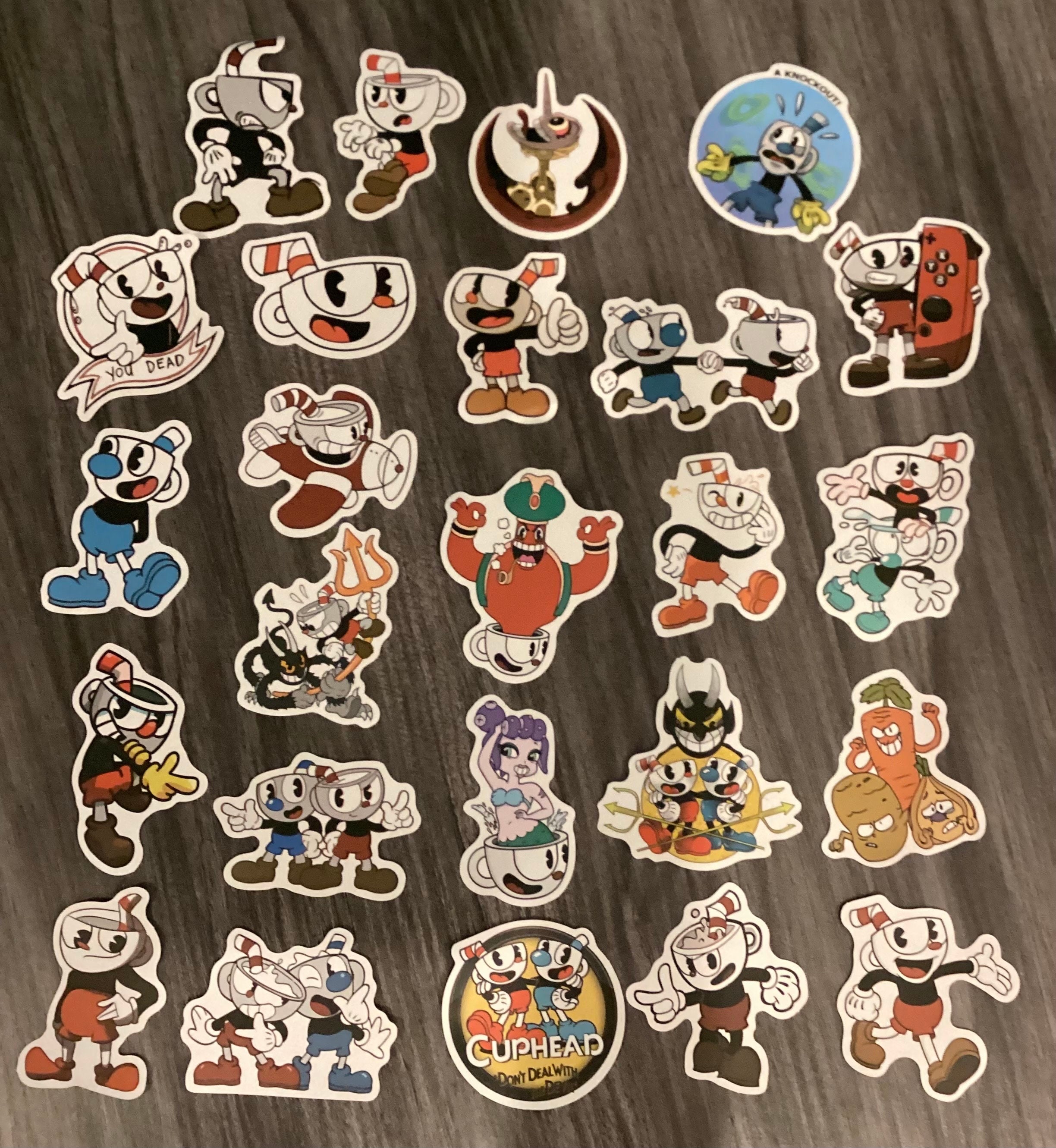 50 Pack of Cuphead Themed Stickers - Etsy