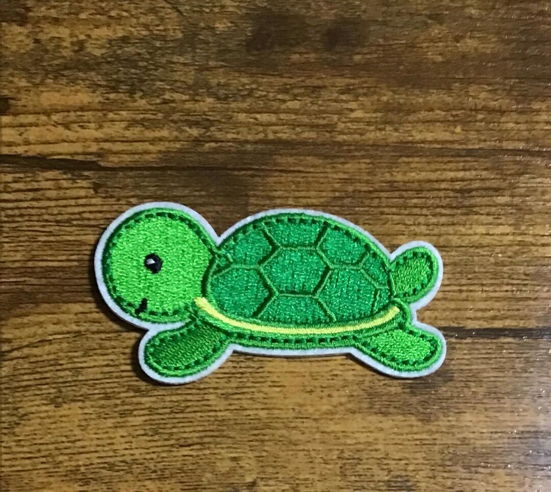 Green Turtle Patch: Iron-on Applique for DIY Crafts - Etsy