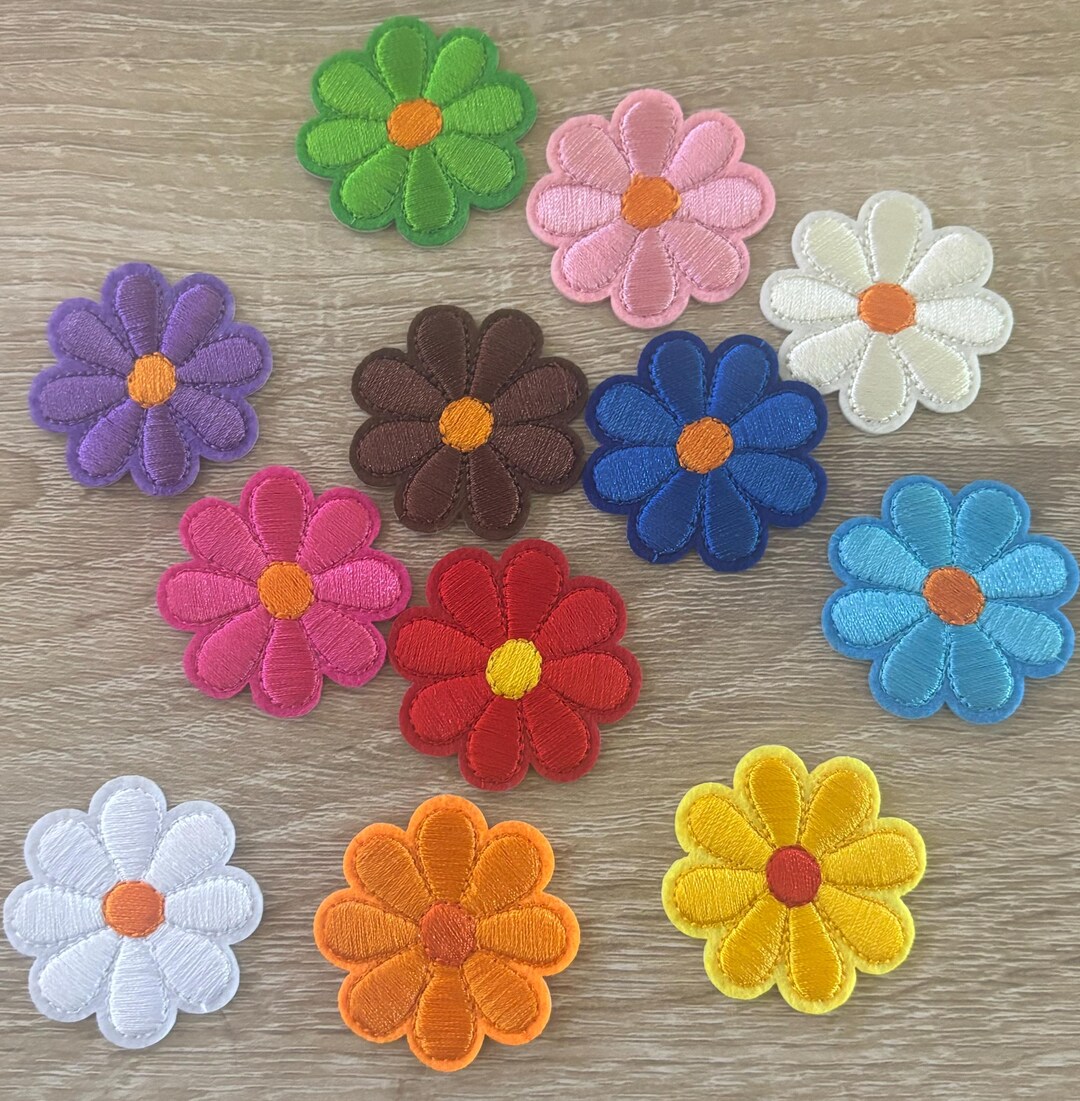 Flower Patch, Iron On, DIY Patch, Craft Applique Clothing, Jacket ...