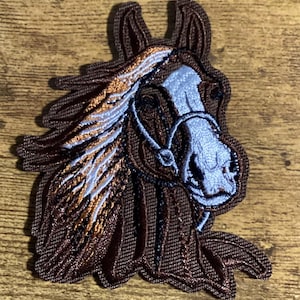 Horse Head Patch, Iron On, DIY Patch, Craft Applique Clothing, Jacket ...