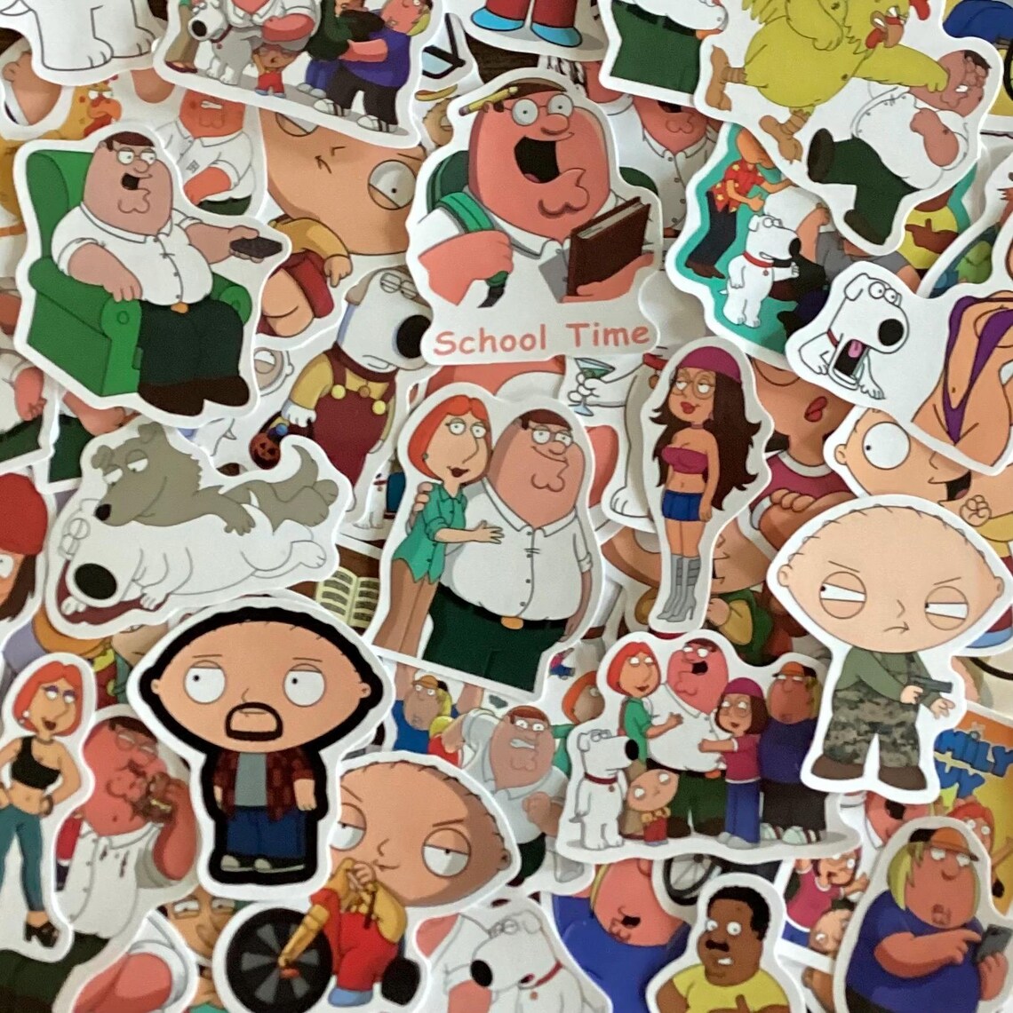 50 Pack of Cartoon Family Guy Themed Stickers - Etsy