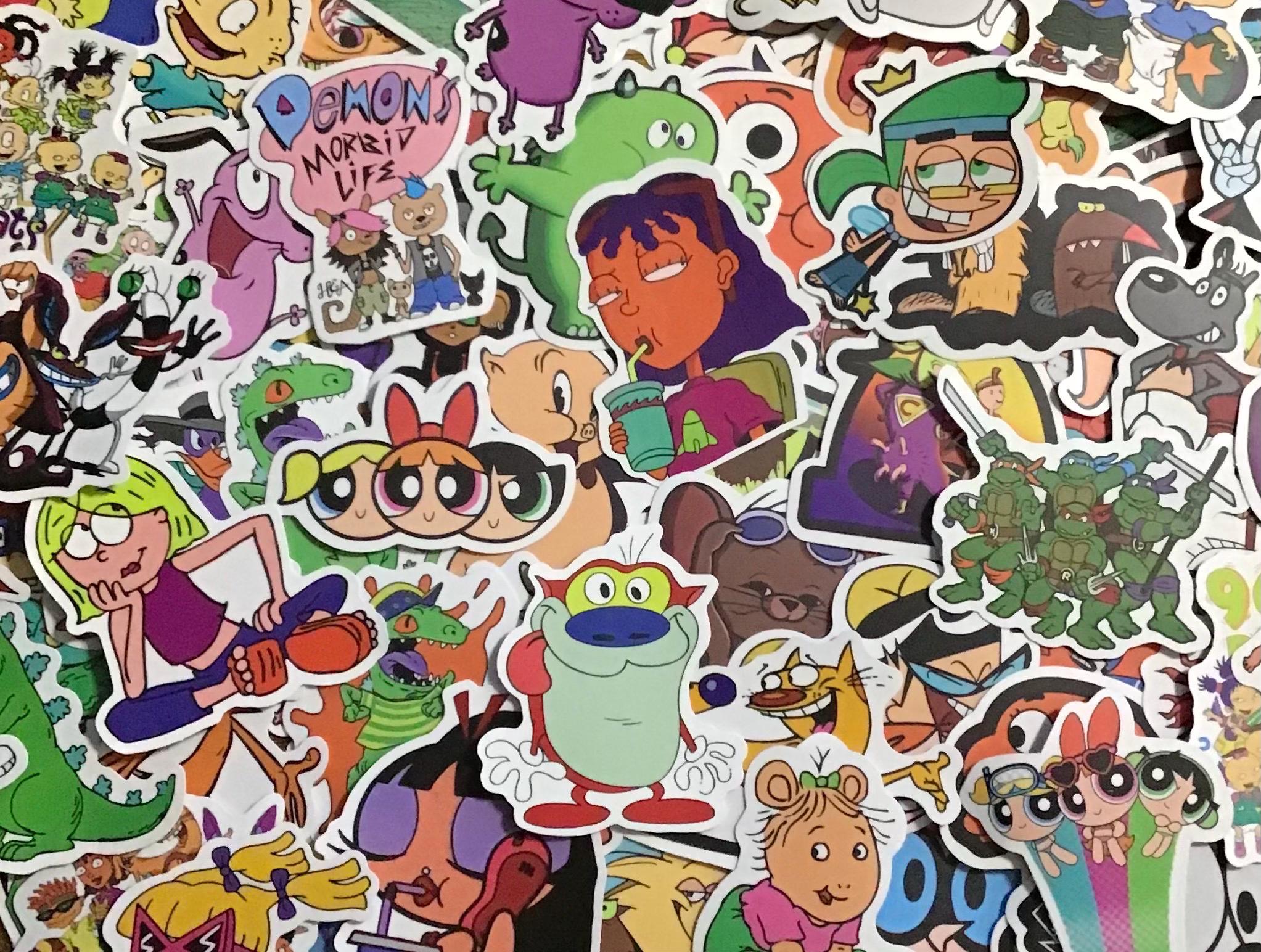 50 Pack of 80s and 90s Cartoon Stickers - Etsy