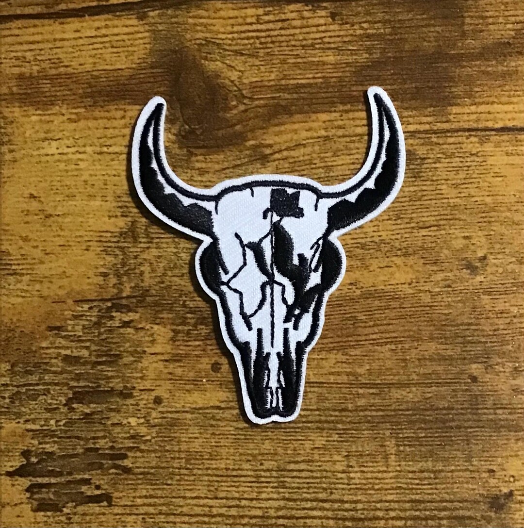 Western Cowboy Cattle Skull Patch, Iron On, DIY Patch, Craft Applique ...