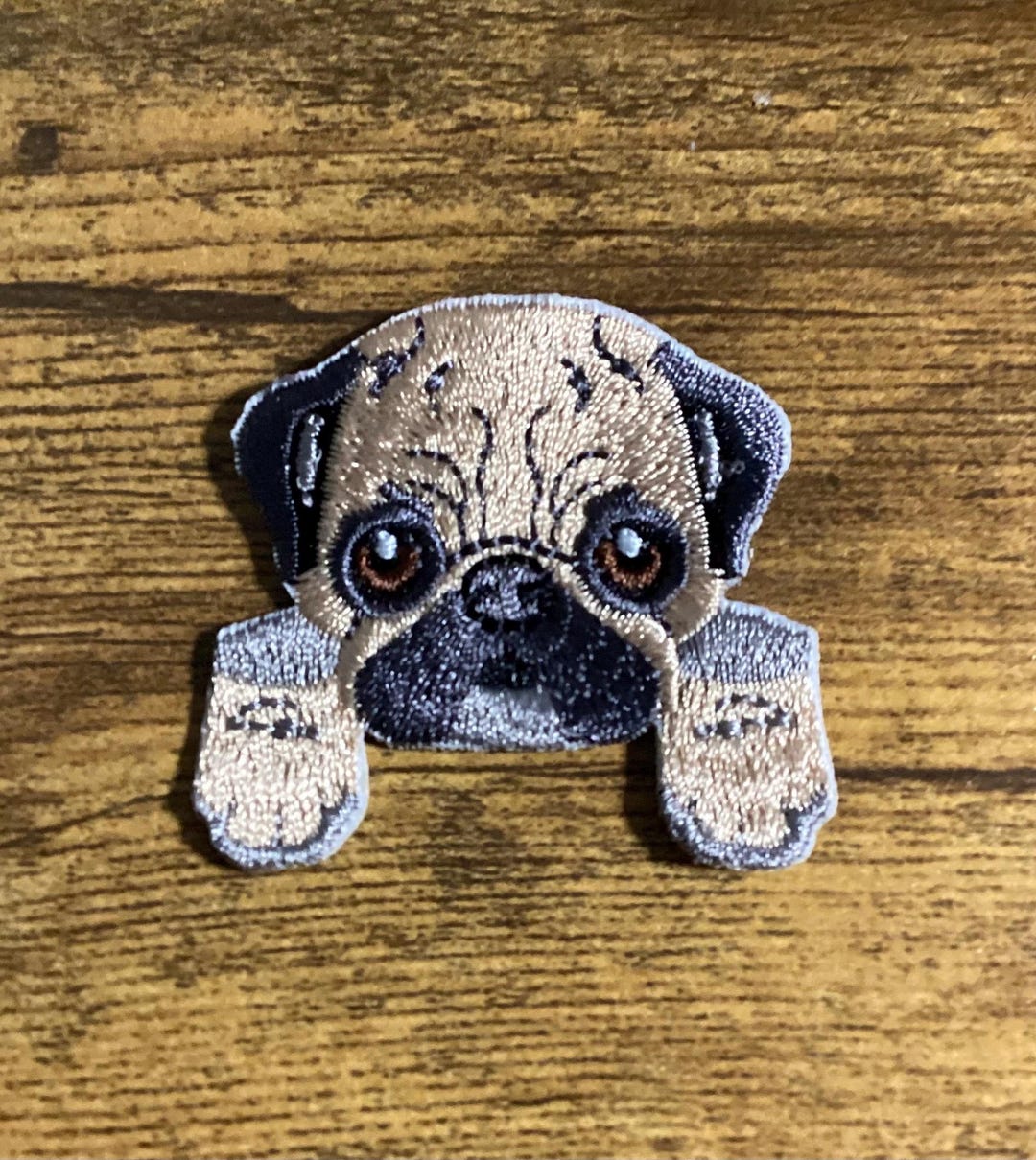 Pug Dog Patch, Iron On, DIY Patch, Craft Applique Clothing, Jacket ...