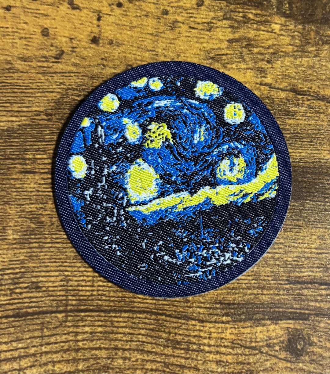 Starry Night Round Patch, Iron On, DIY Patch, Craft Applique Clothing, Jacket, Jeans, Backpack ...
