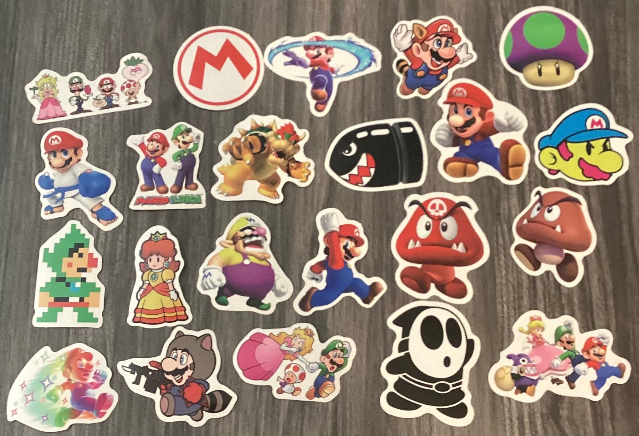 50 Pack of Mario Themed Stickers - Etsy