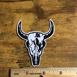 Western Cowboy Cattle Skull Patch, Iron On, DIY Patch, Craft Applique Clothing, Jacket, Jeans ...