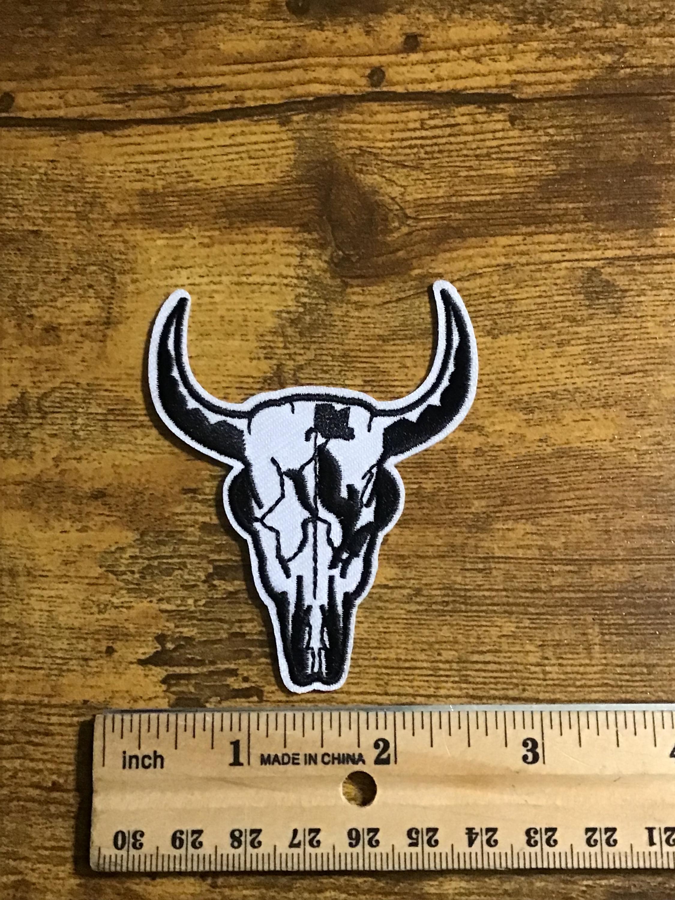 Western Cowboy Cattle Skull Patch, Iron On, DIY Patch, Craft Applique ...