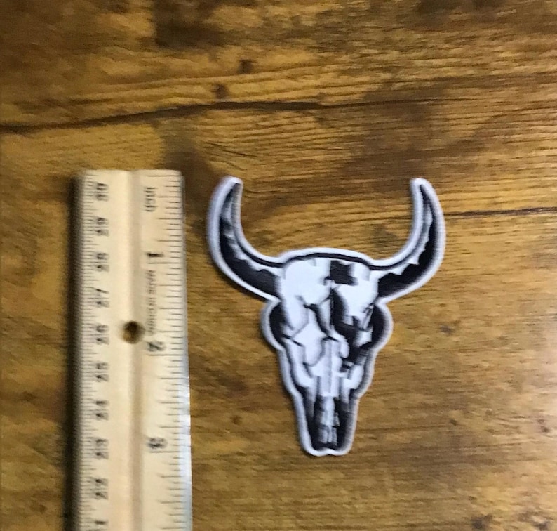 Western Cowboy Cattle Skull Patch, Iron On, DIY Patch, Craft Applique ...