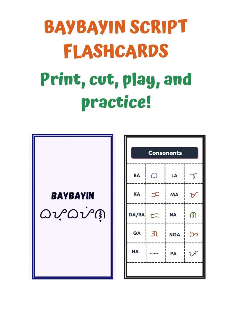 Baybayin Flashcards (digital Download) - Etsy