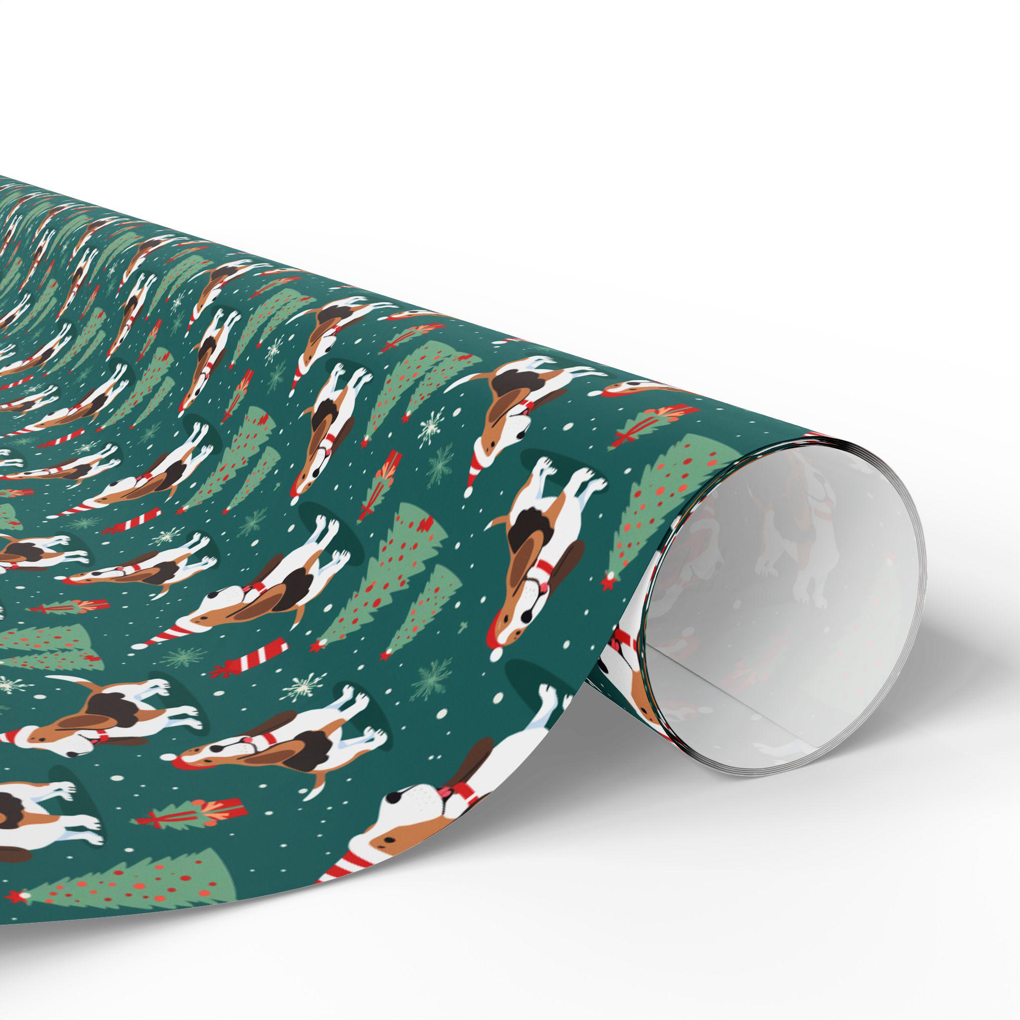 Long Ears Big Cheer Wrapping Paper Basset Hound Christmas Dog Gift Wrap ...