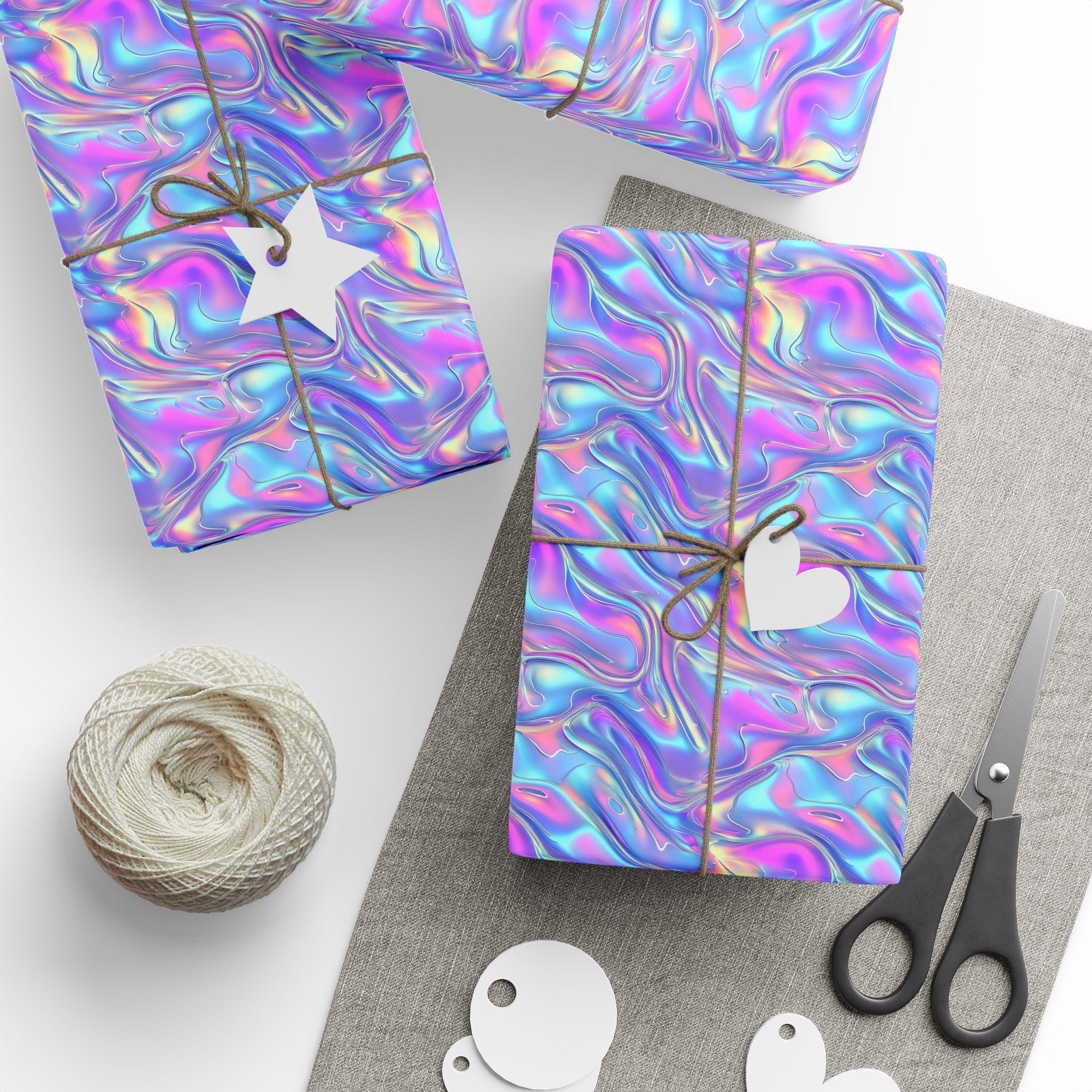 Y2K Holographic Dream Wrapping Paper | Iridescent Hologram Vibes for ...