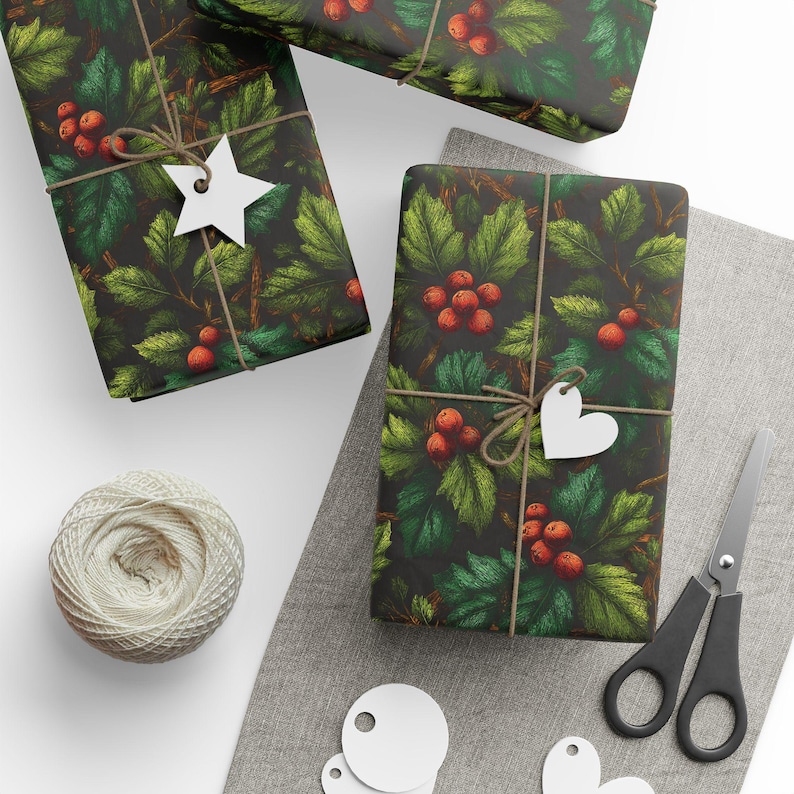 Hex the Halls Wrapping Paper Roll | Witchy Christmas Gift Wrap With ...