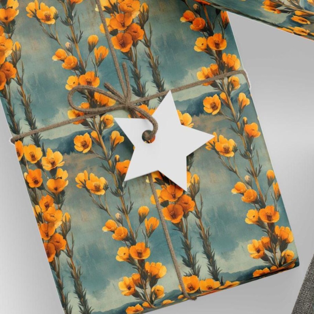 Sagebrush Nevada State Flower Wrapping Paper | Golden Yellow Desert ...