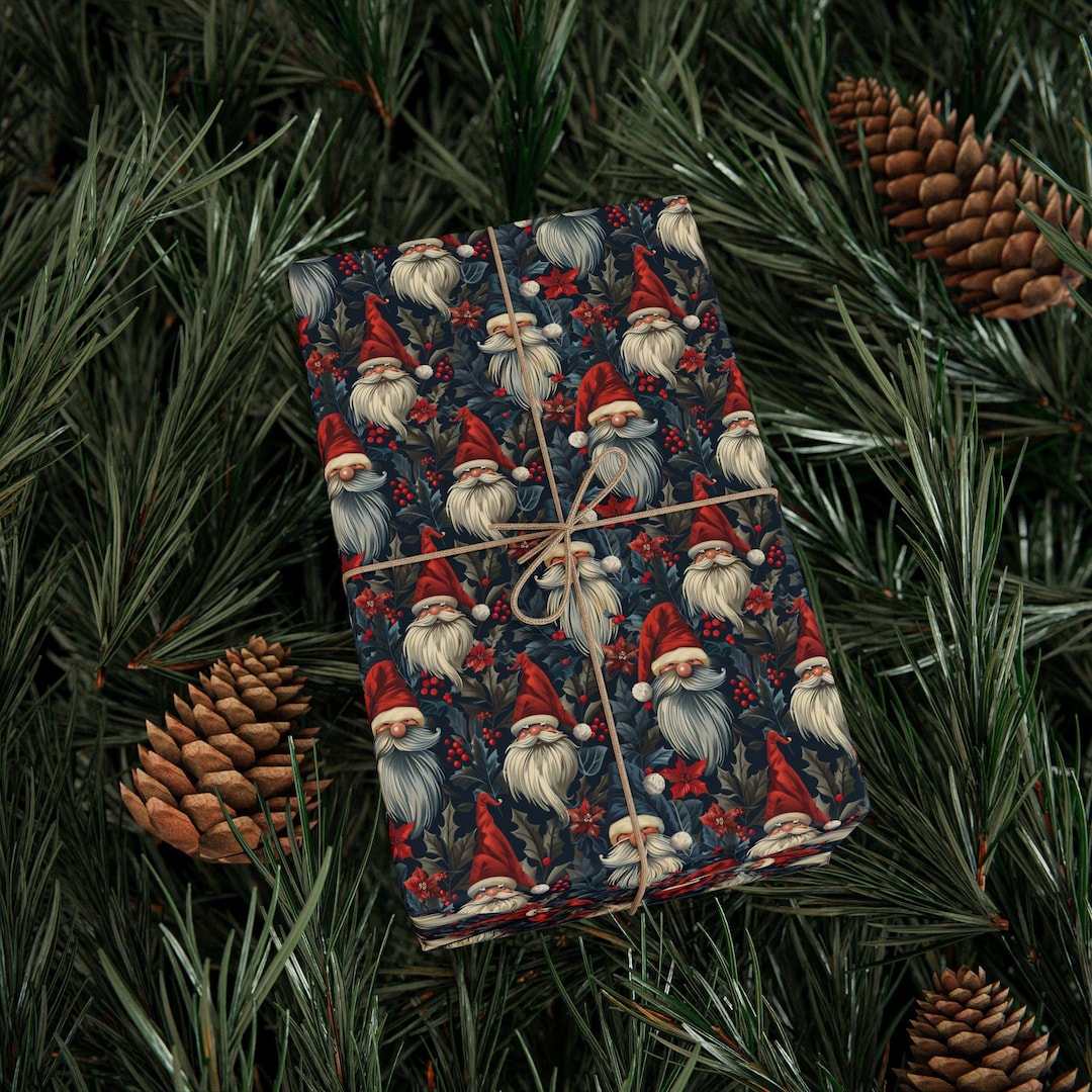 Mischief & Magic Gnome Wrapping Paper | Whimsical Christmas Gnomes ...