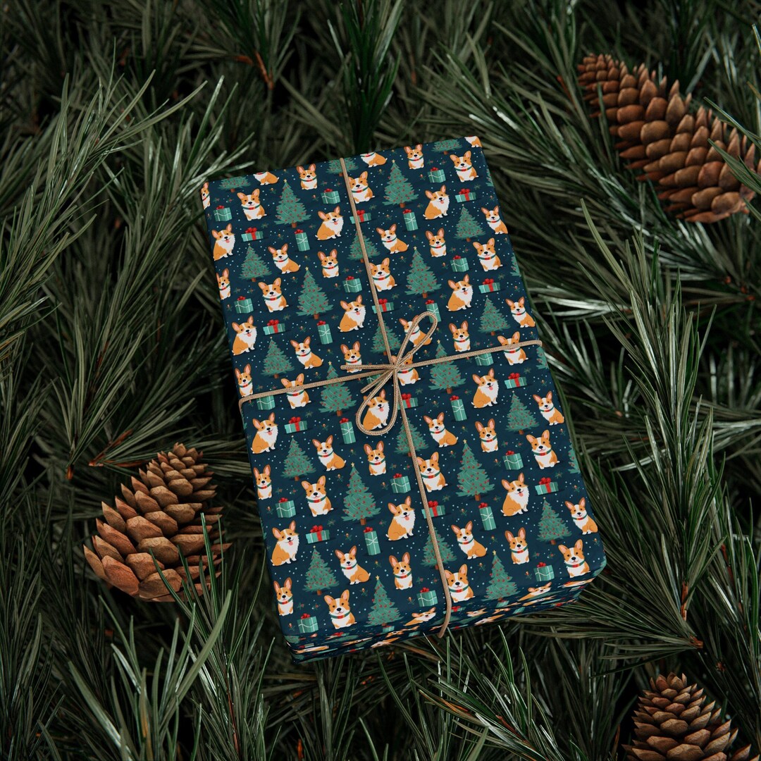 Adorable Welsh Corgis Christmas Gift Wrapping Paper – Festive & Cute ...