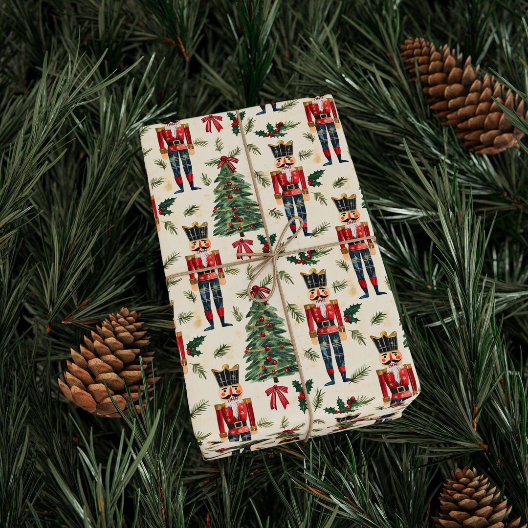 Classic Nutcracker Christmas Wrapping Paper | Festive Nutcrackers ...