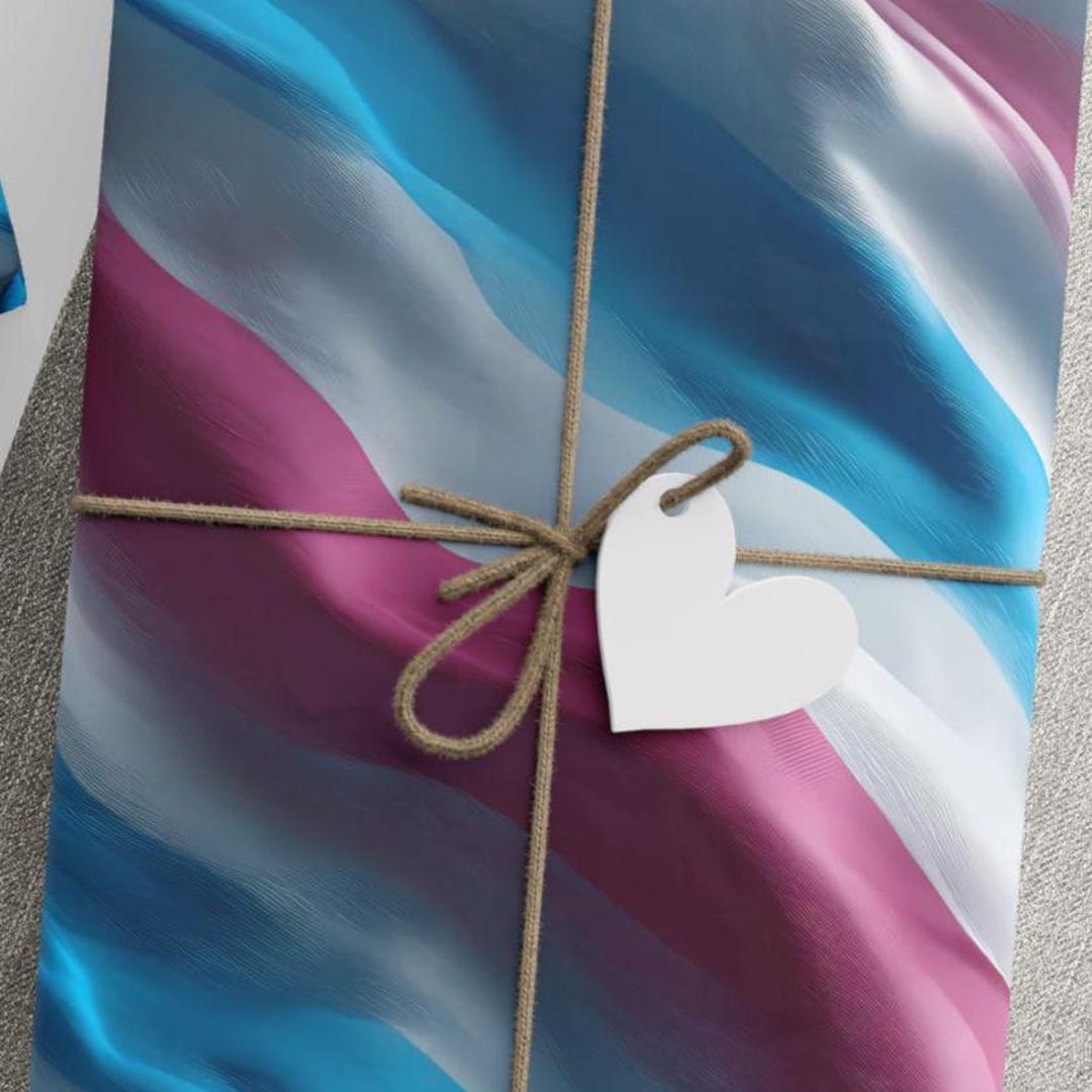 Transgender Pride Flag Wrapping Paper Roll | Trans Flag LGBTQIA+ Gift ...