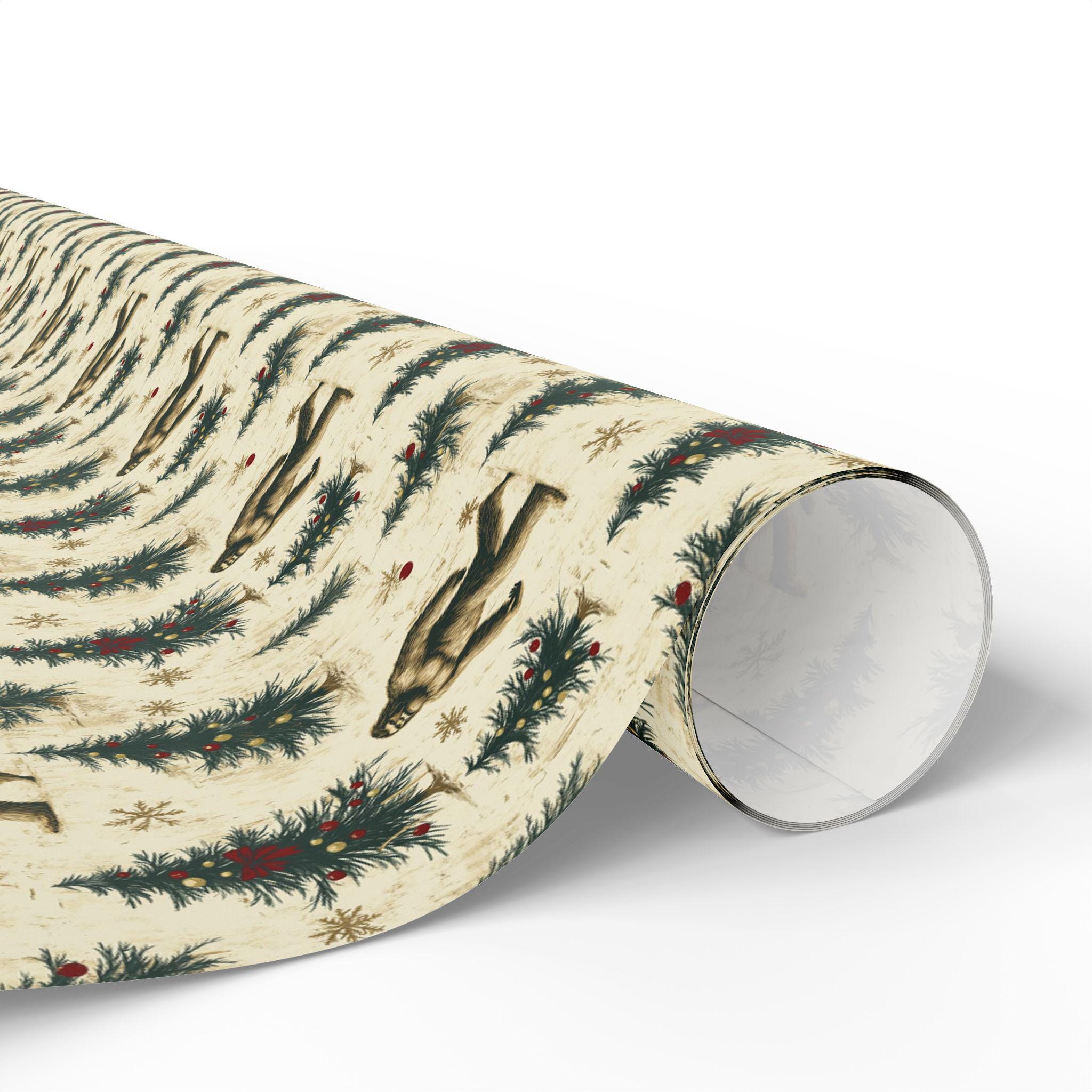 Bigfoots Winter Wonderland Wrapping Paper | Bigfoot Among Holiday Trees ...