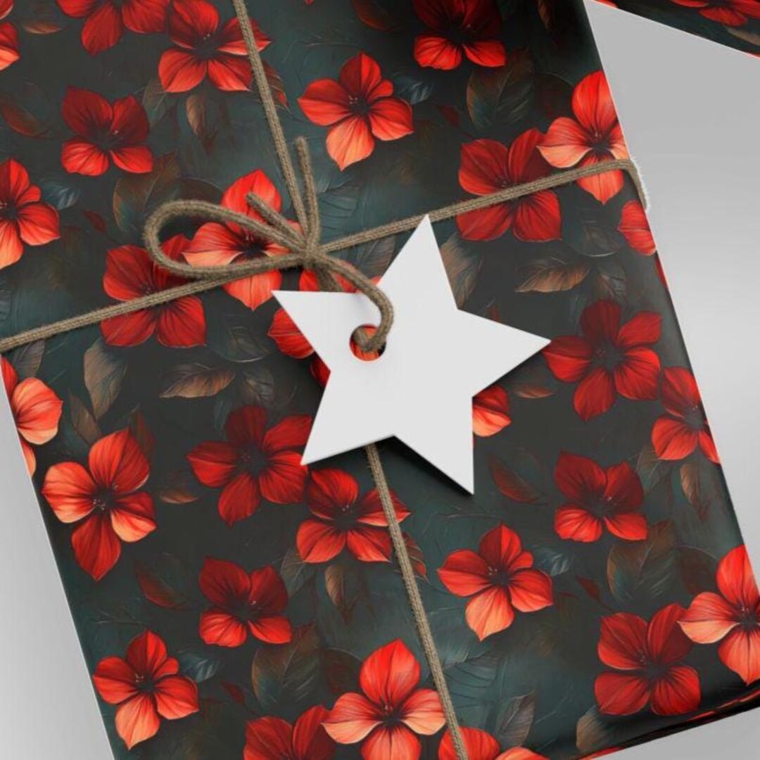 Maga Wrapping Paper | Puerto Rico's Official Flower | Bold Red ...