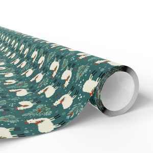 Charming Sheep Christmas Gift Wrapping Paper – Festive & Cute Design ...