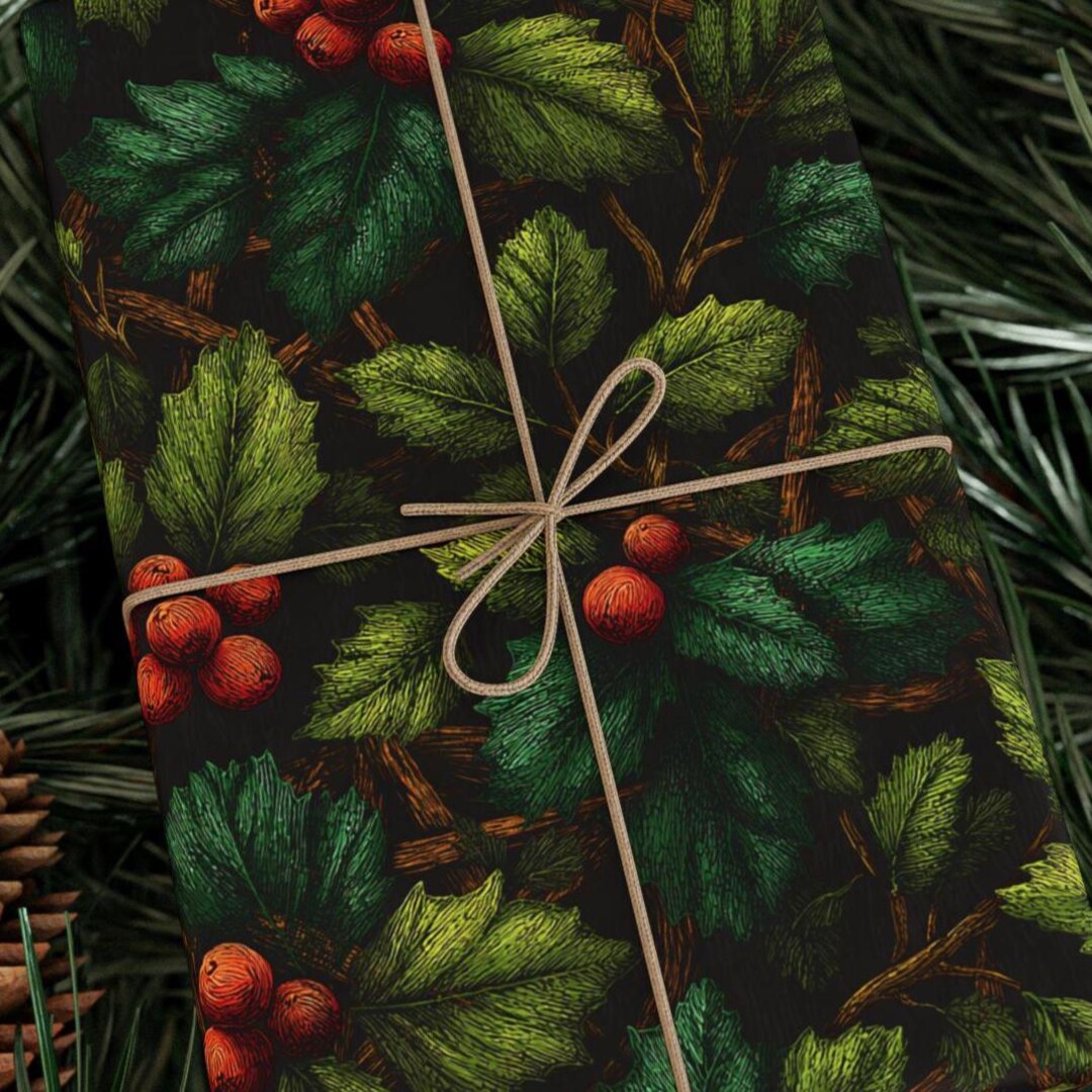 Hex the Halls Wrapping Paper Roll | Witchy Christmas Gift Wrap With ...