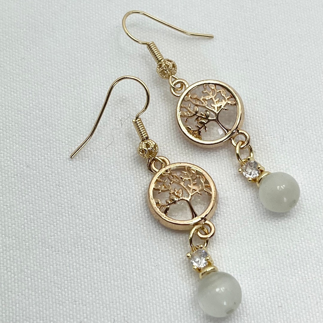 Tree of Life Earrings Gold Tree of Life Jewelry Gold Tree Earrings ...