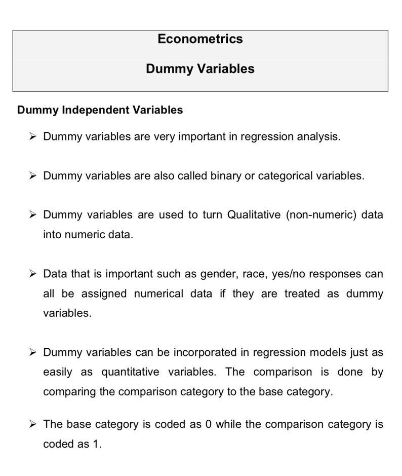 Guide to Dummy Variables - Etsy