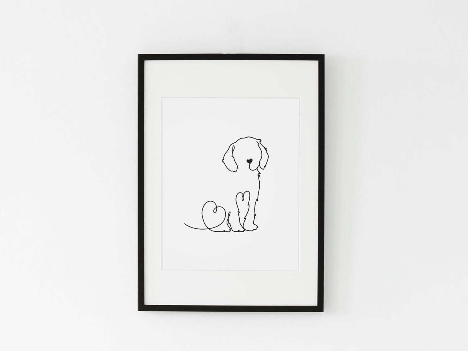 Cockapoo Line Drawing Cute Puppy Dog Digital Download Print Minimalist ...