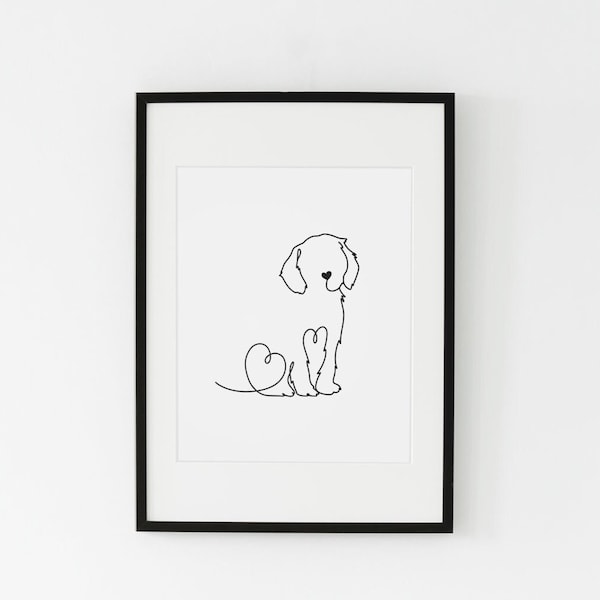 Dog Line Drawing - Etsy
