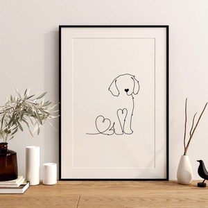 Cockapoo Line Drawing Cute Puppy Dog Digital Download Print Minimalist ...