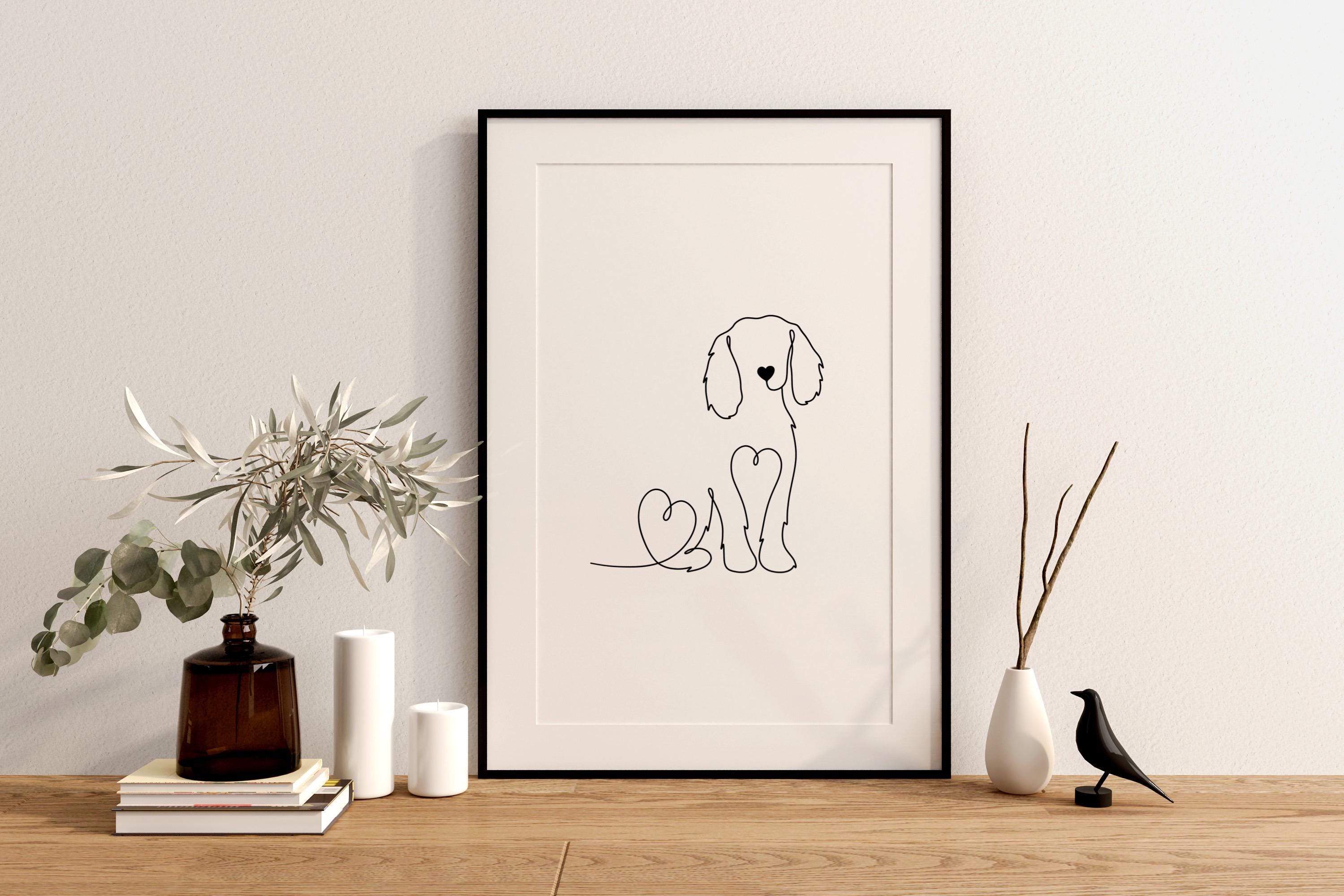 Cocker Spaniel Line Drawing Cute Puppy Dog Digital Download Print ...