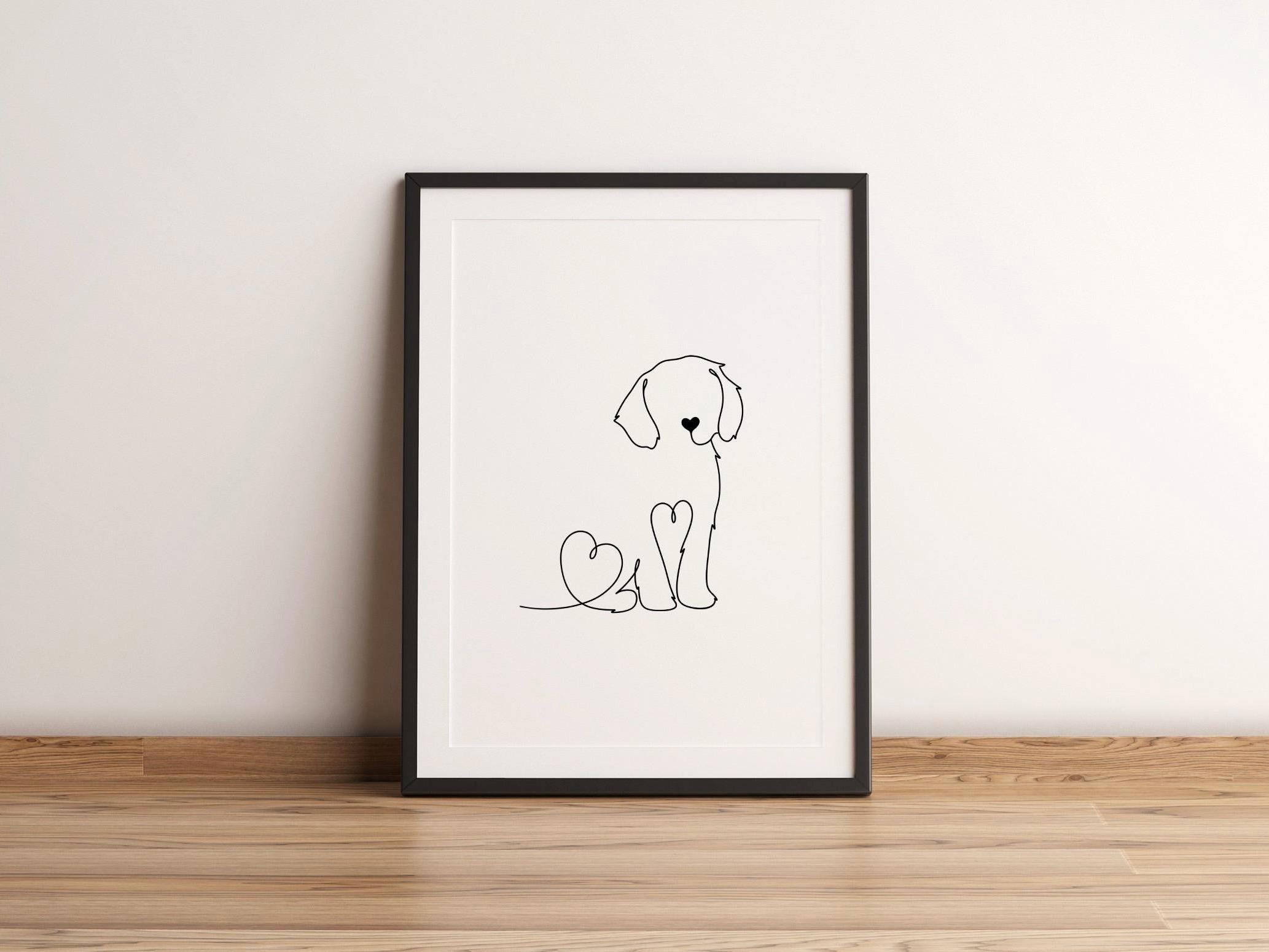 Cockapoo Line Drawing Cute Puppy Dog Digital Download Print Minimalist ...