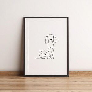 Cocker Spaniel Line Drawing Cute Puppy Dog Digital Download Print ...