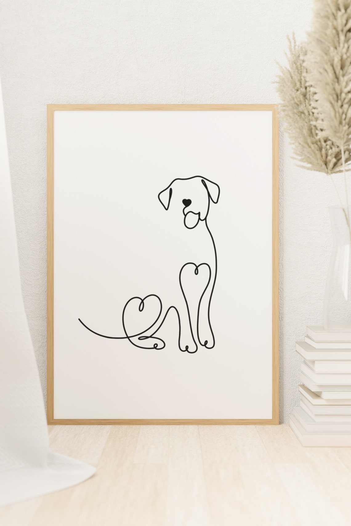 Labrador Line Drawing Cute Puppy Dog Digital Download Print Minimalist ...