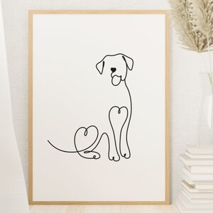 Labrador Line Drawing Cute Puppy Dog Digital Download Print Minimalist ...