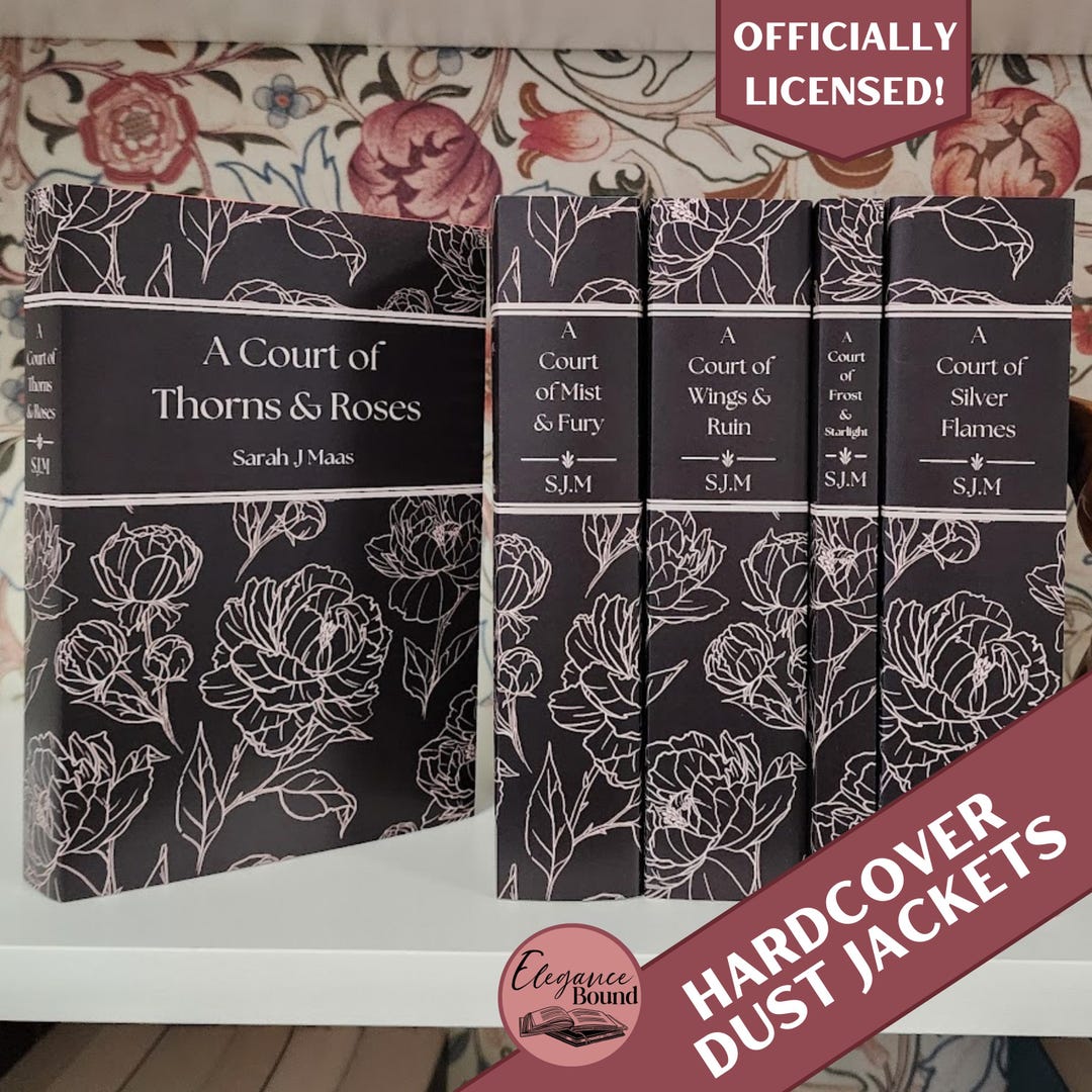 ACOTAR Hardcover Minimalist Dust Jackets Set, Black, Digital Download ...