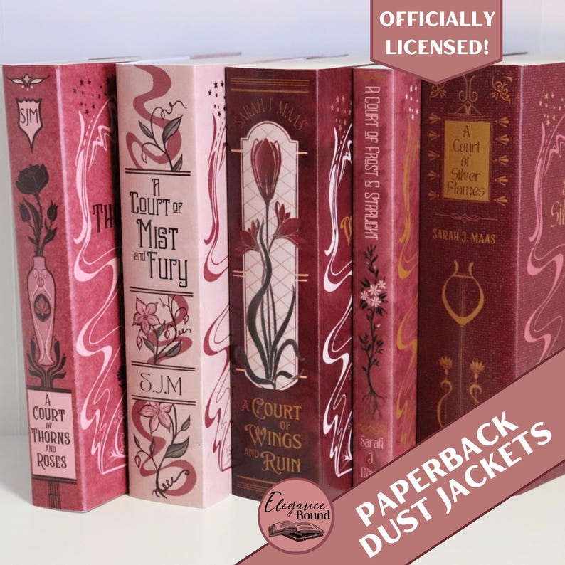 ACOTAR Pink Paperback Vintage Dust Jackets Set, Digital Download ...