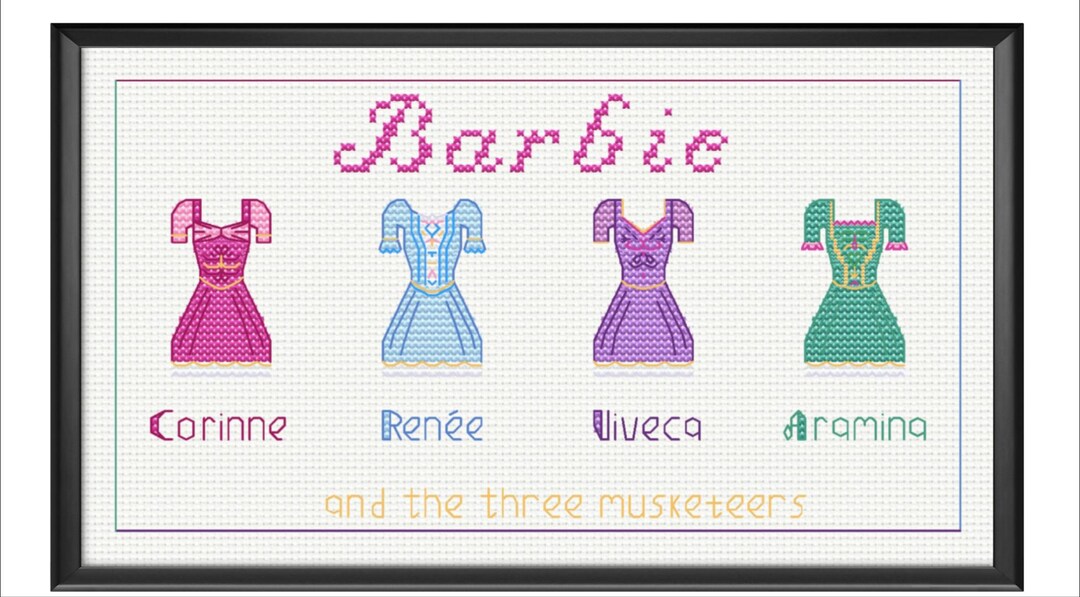 Barbie and the Three Musketeers Cross Stitch Pattern - Etsy