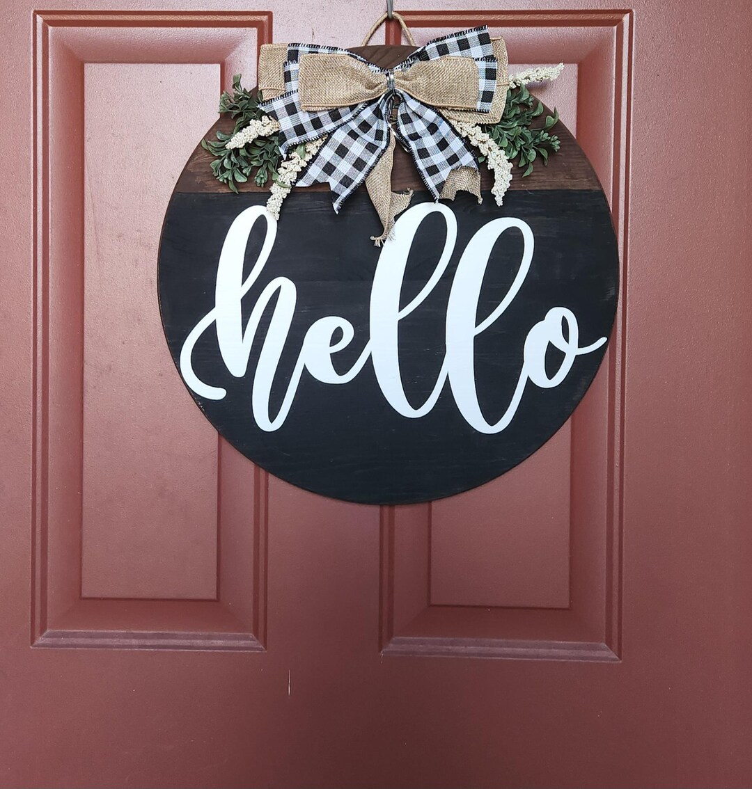 HELLO Door Sign 18in - Etsy