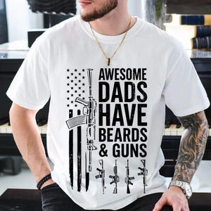 Awesome Dads Have Beards and Guns PNG Digital Download Graphic for ...