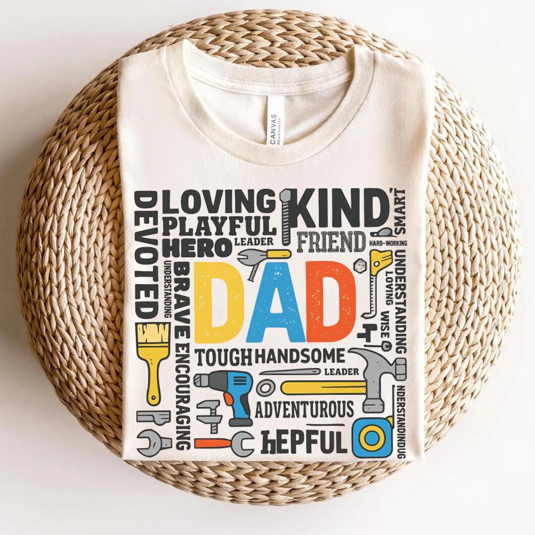 Dad Word Collage PNG Digital Download for Father’s Day Gift, Colorful ...